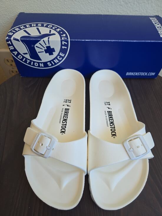 Birkenstock | Shoes | Birkenstock Madrid Eva Lightweight White Foam ...